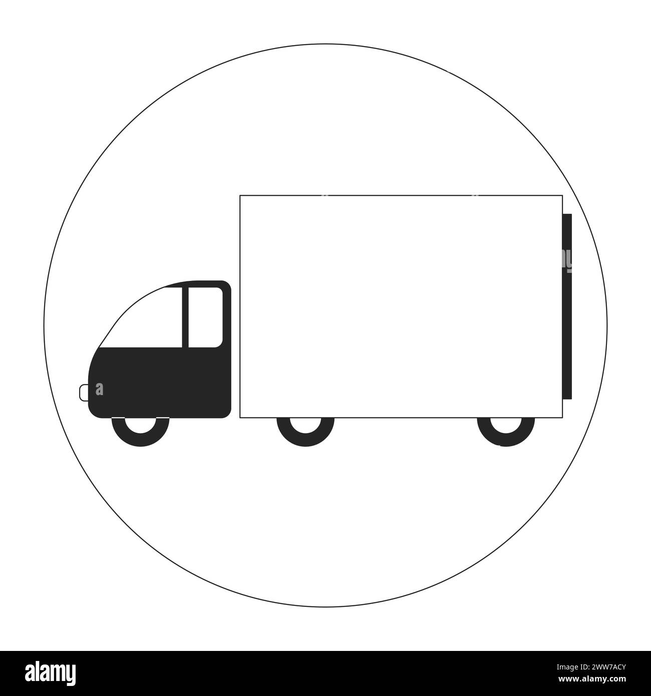 Delivery truck 2D linear cartoon object Stock Vector Image & Art - Alamy