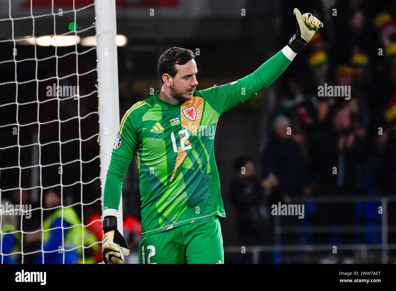 Cardiff, Wales. 21 March 2024. Goalkeeper Danny Ward of Wales ...