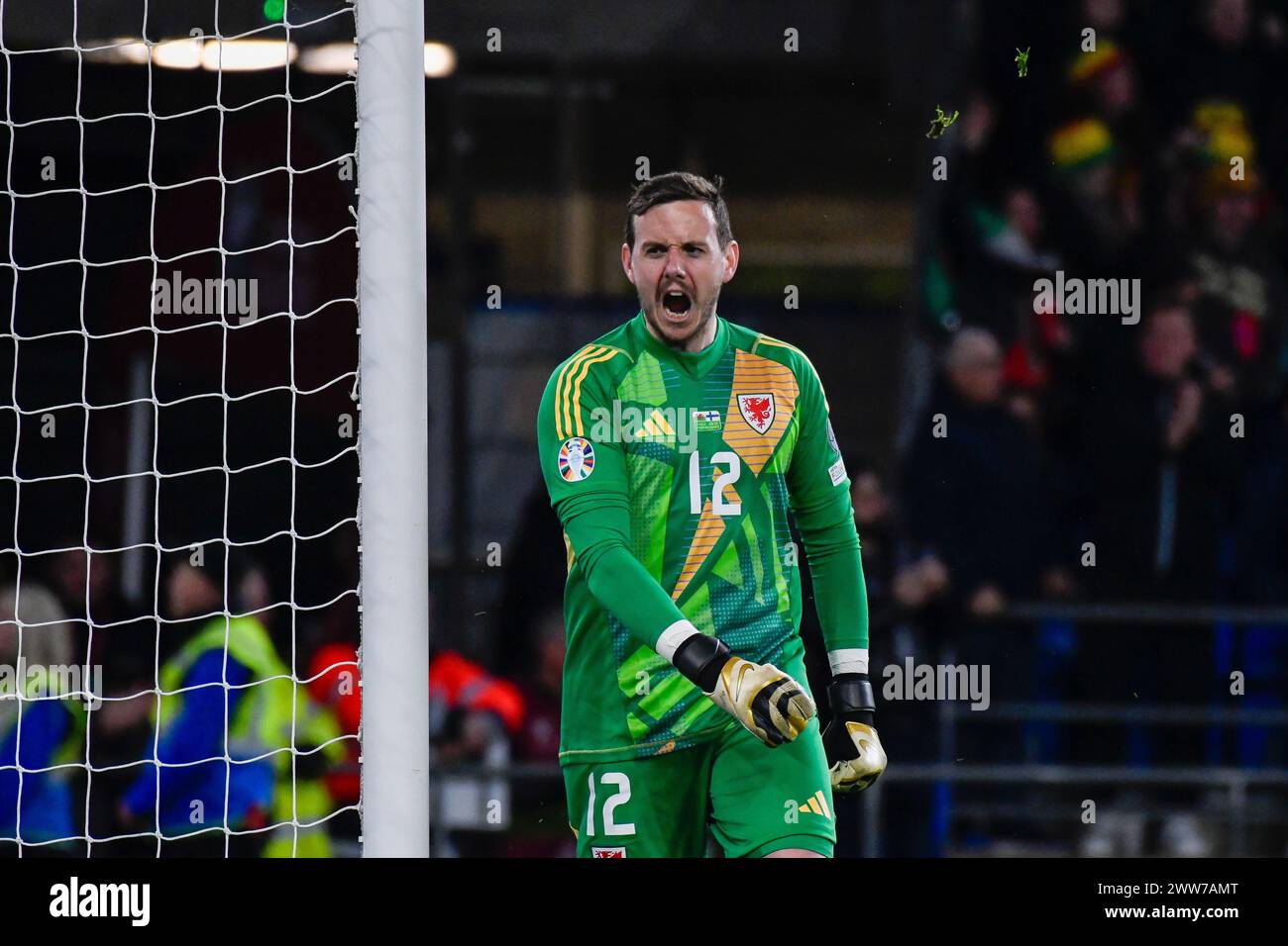 Cardiff, Wales. 21 March 2024. Goalkeeper Danny Ward of Wales ...