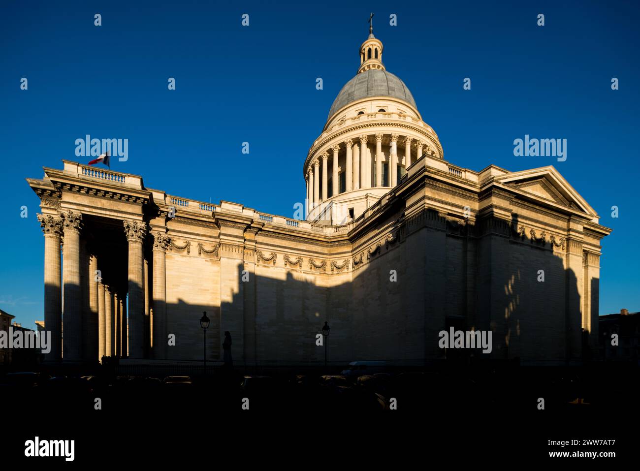 A view of El Panteon with a dome from the south side in Paris, France ...