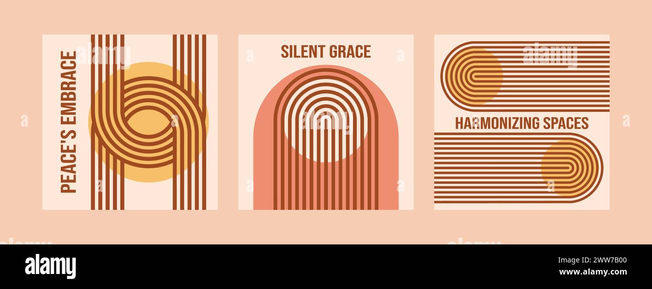 Minimalist geometric zen arches square post social media collection ...