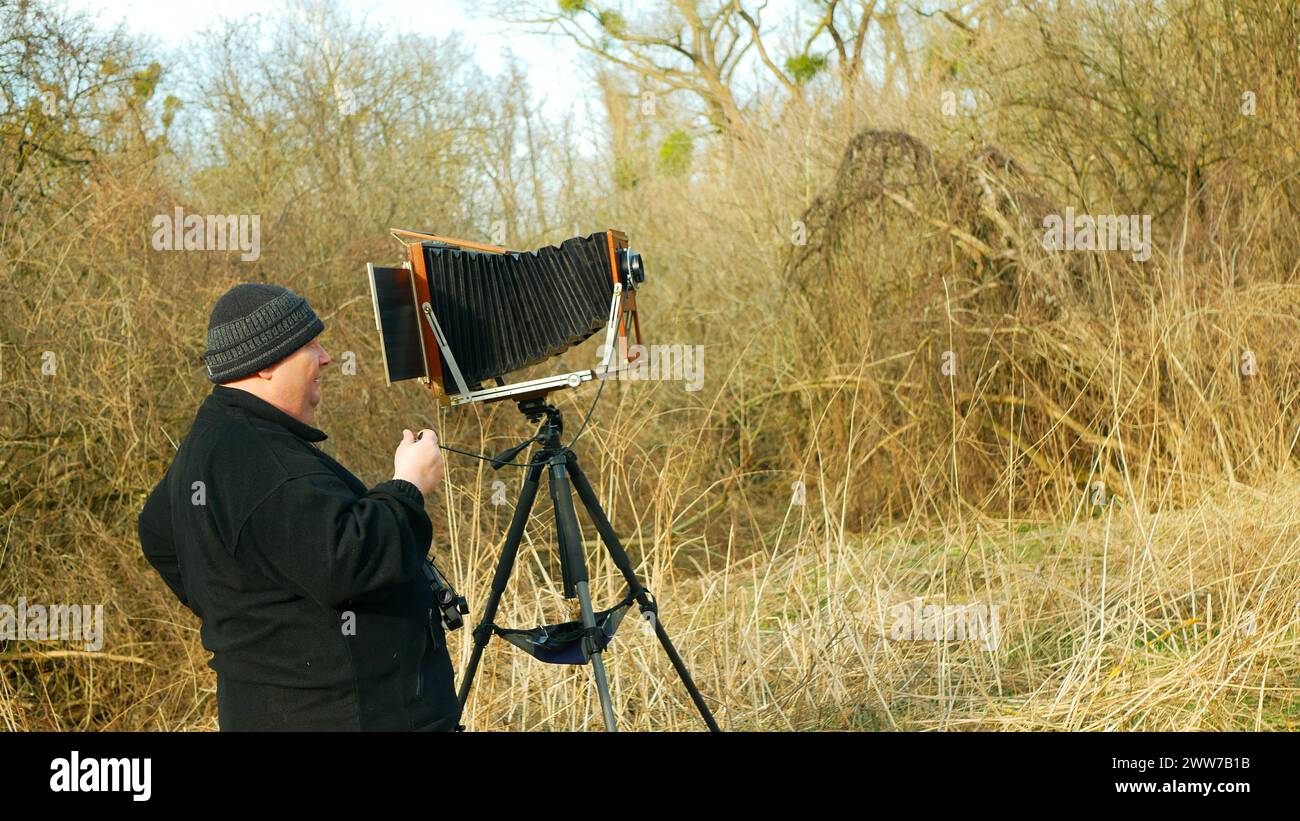 Large format vintage camera details closeups, wooden large format 24X30 ...