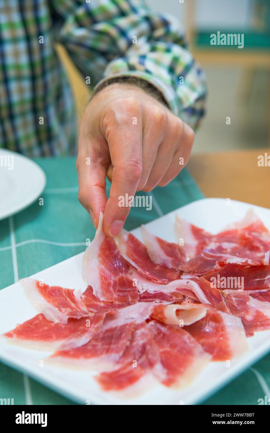 Man eating ham not woman hi-res stock photography and images - Alamy