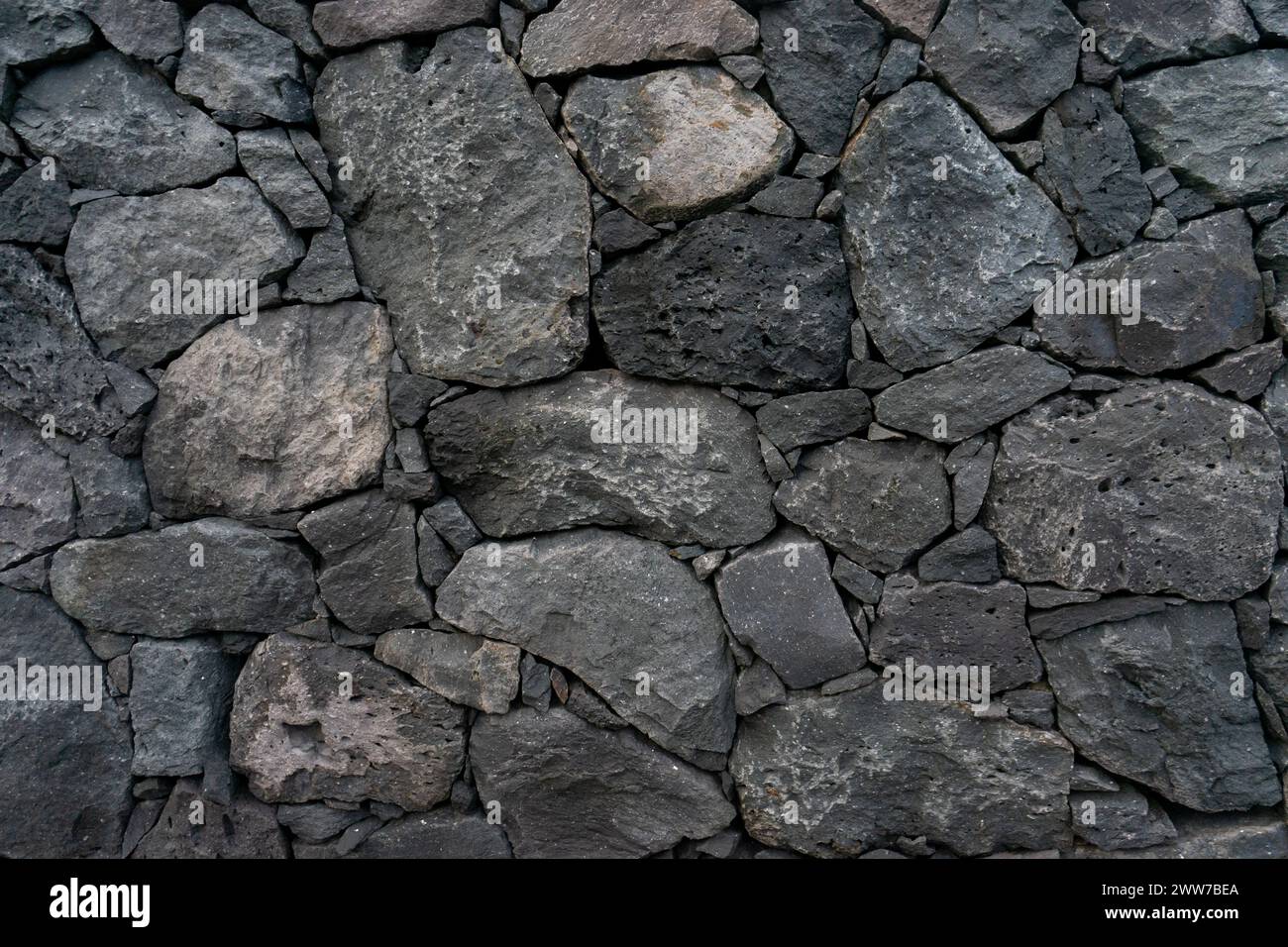 Traditional volcanic rock wall from the Azores, Portugal. Authentic ...
