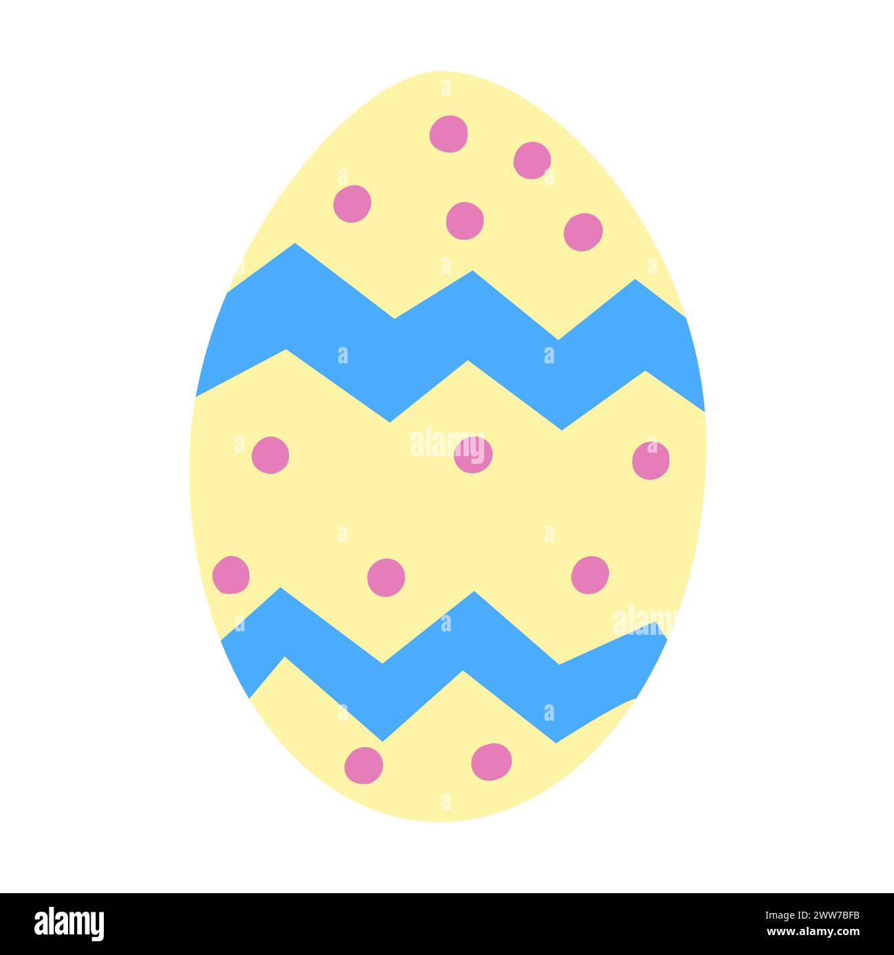 Painted egg with zig zag and dots, Easter holiday design element, vector illustration Stock ...