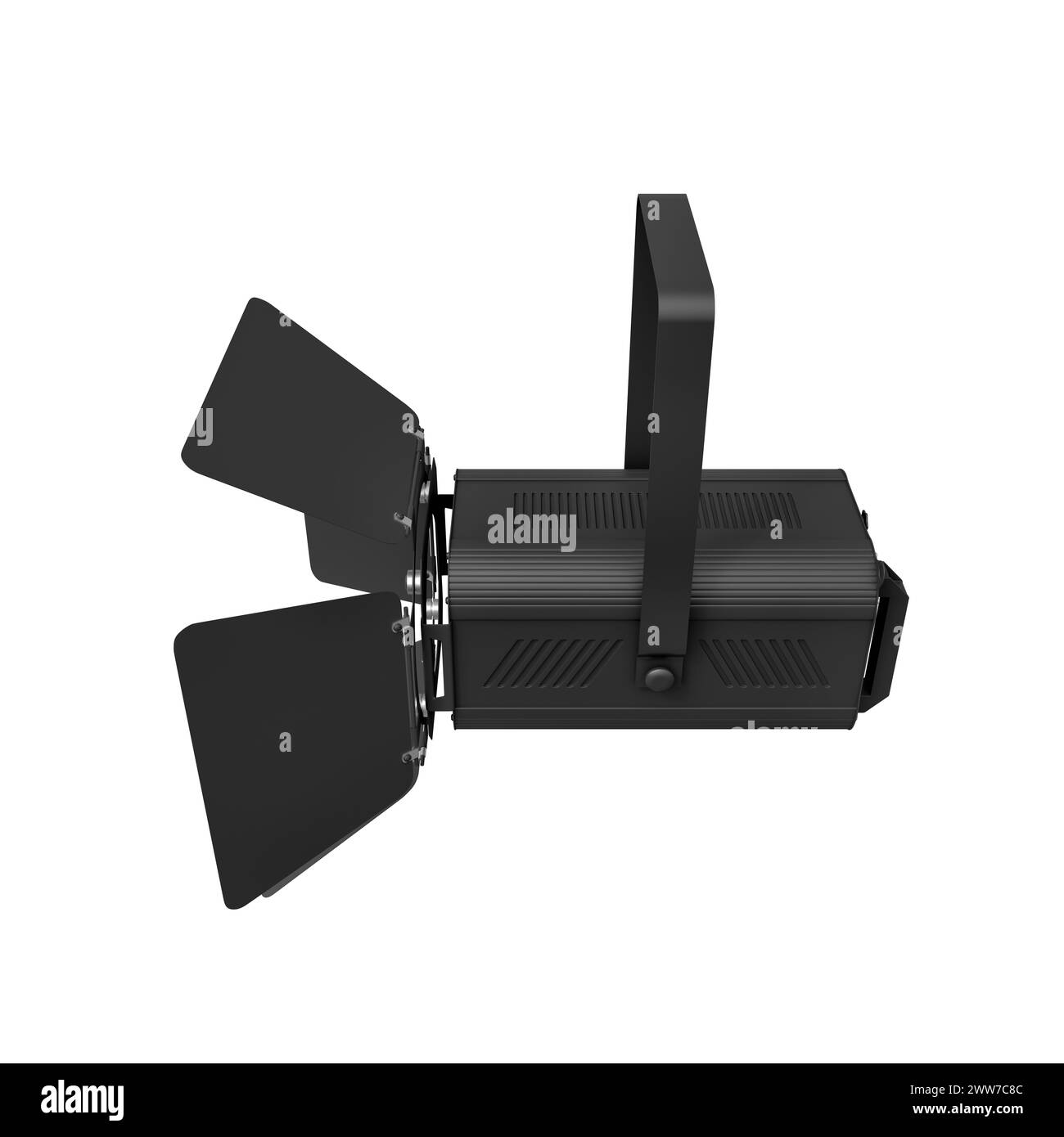 Black studio light with barn doors side view Stock Photo - Alamy