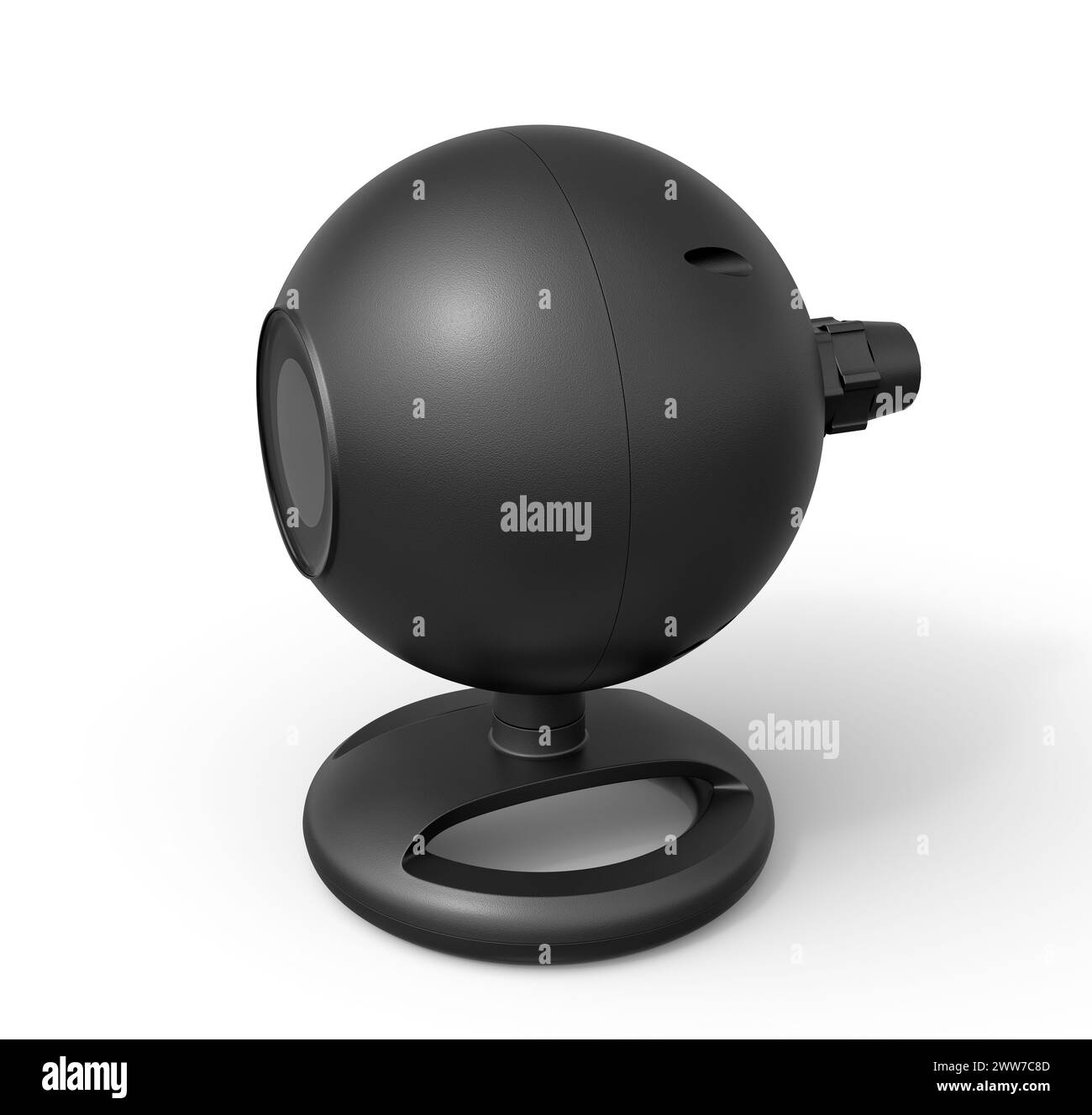 3d rendering of black round web camera isolated on white background ...
