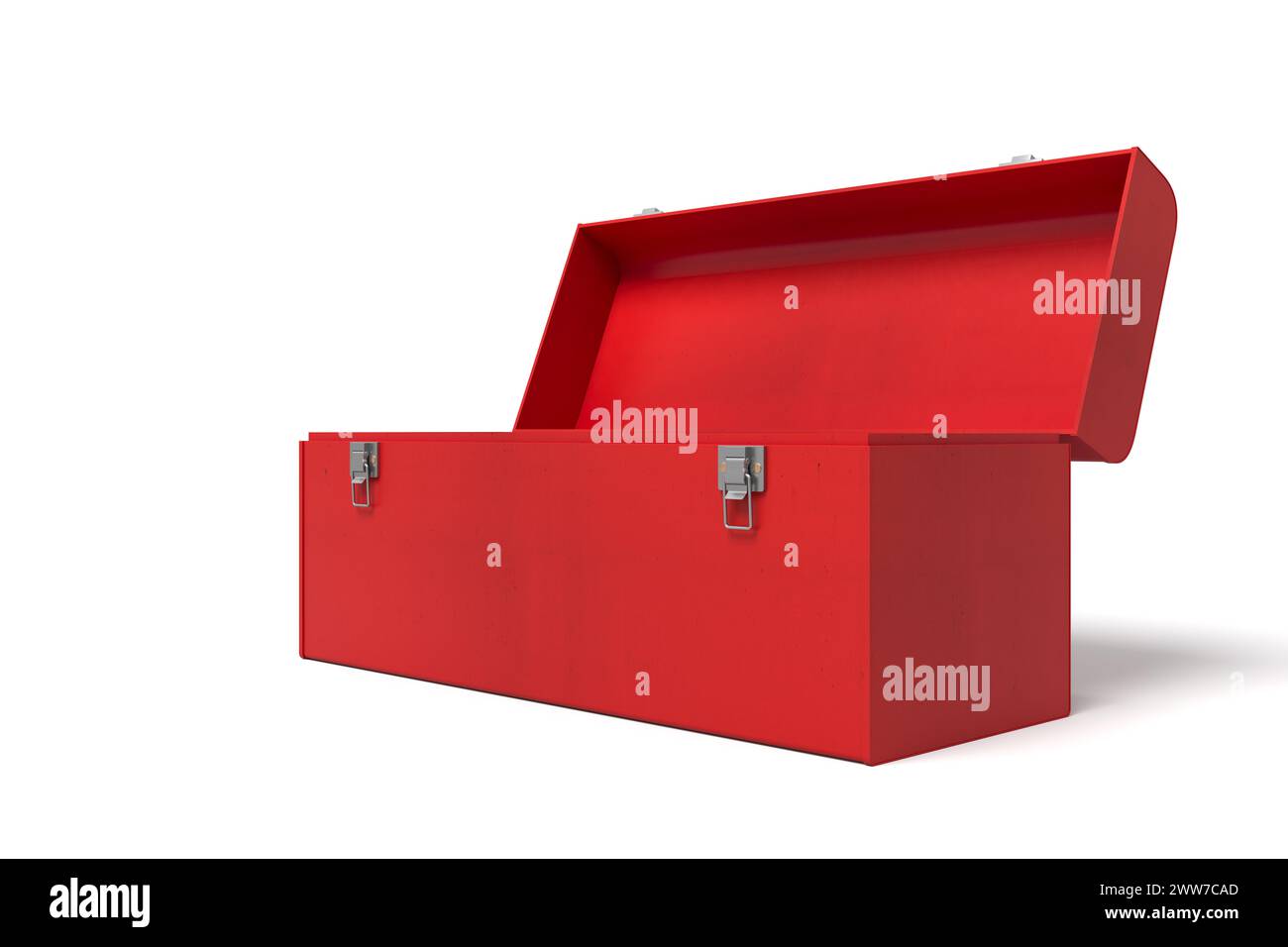 Red toolbox open on white background Stock Photo - Alamy