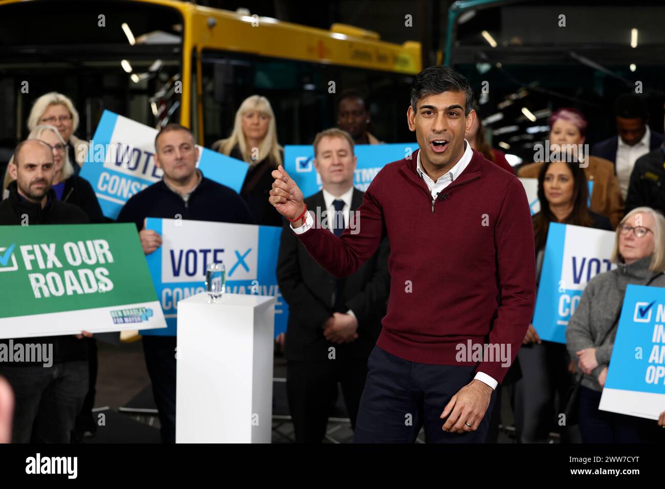 Prime Minister Rishi Sunak during a local elections campaign launch at ...