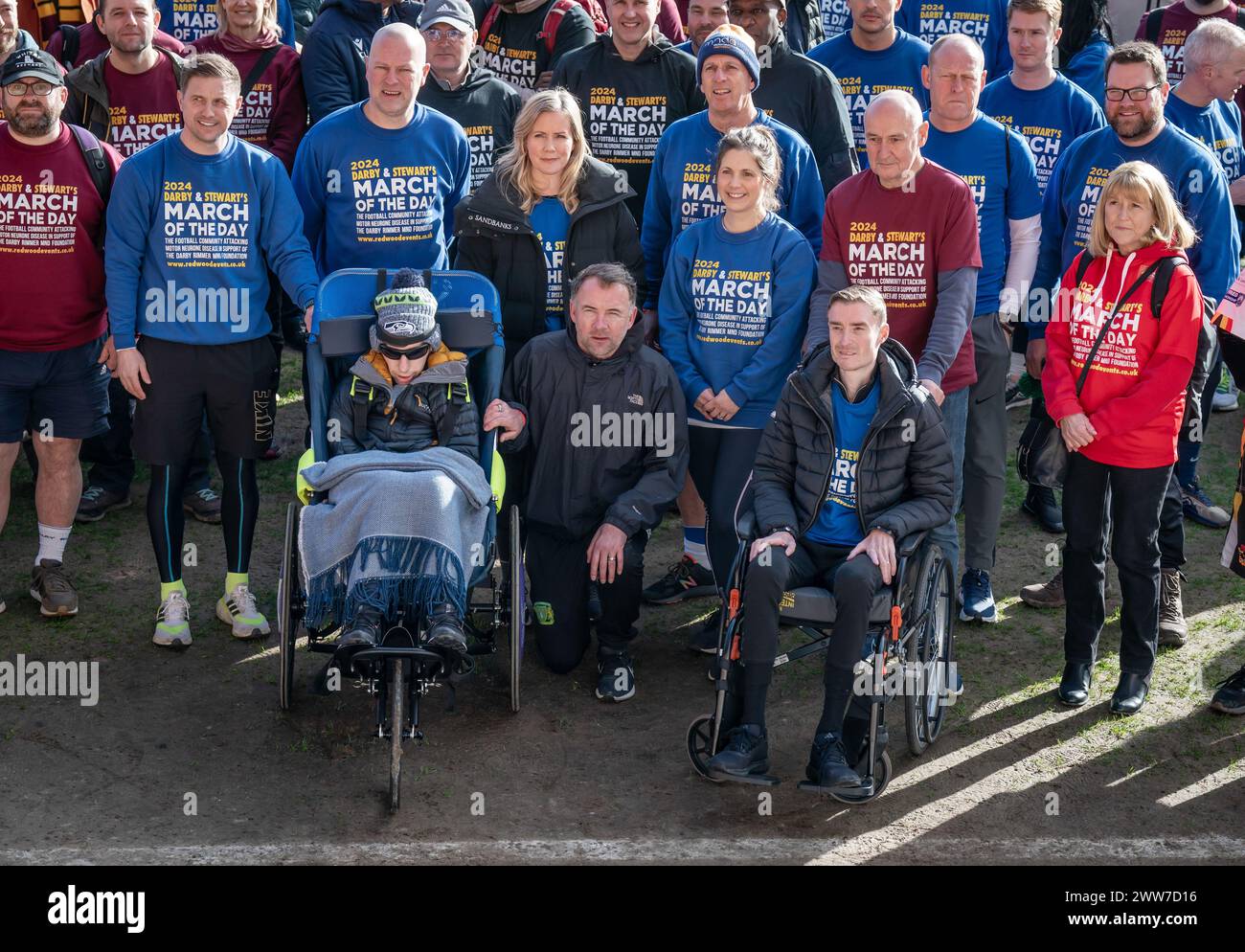 (Front left to right) Former rugby player Rob Burrow with former ...