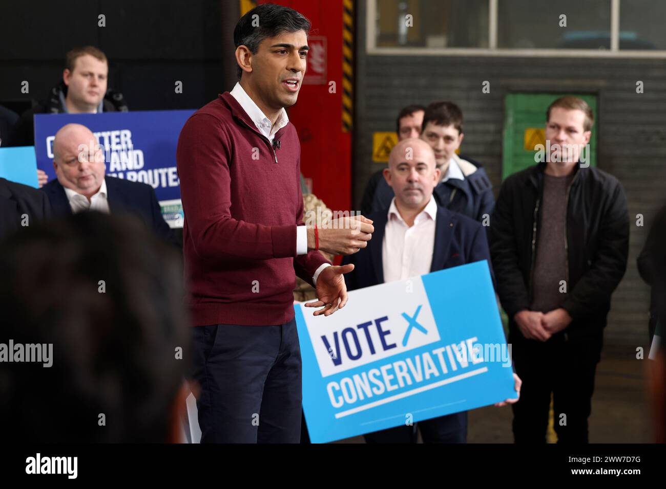 Prime Minister Rishi Sunak during a local elections campaign launch at ...