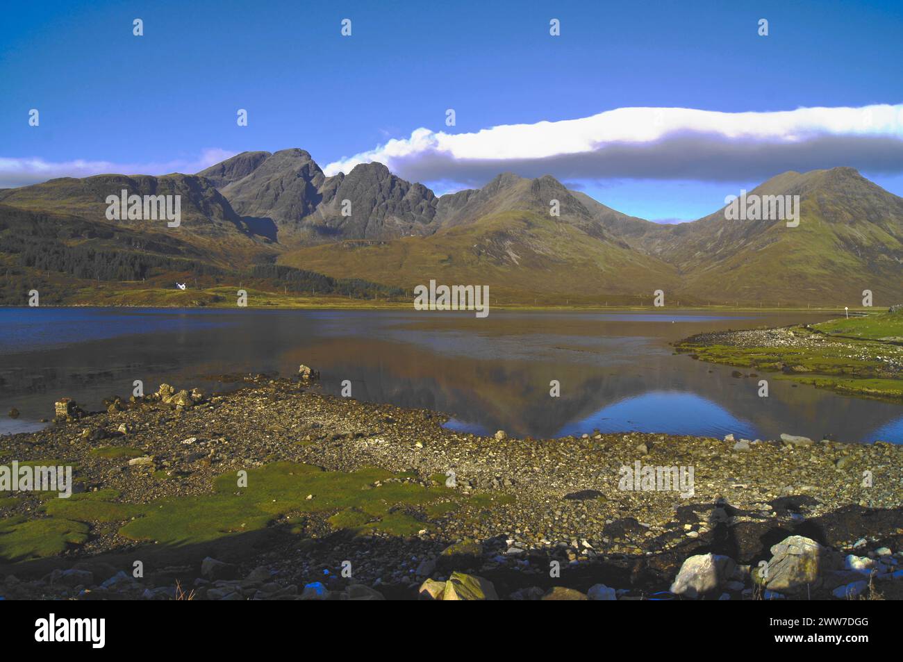 Loch Slapin and the Cuillin Mountains on the Isle of Skye, Scotland UK ...