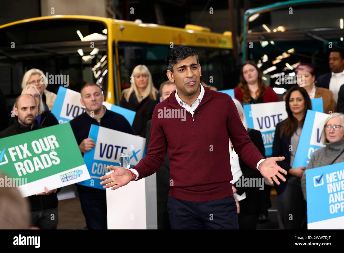 Prime Minister Rishi Sunak during a local elections campaign launch at ...