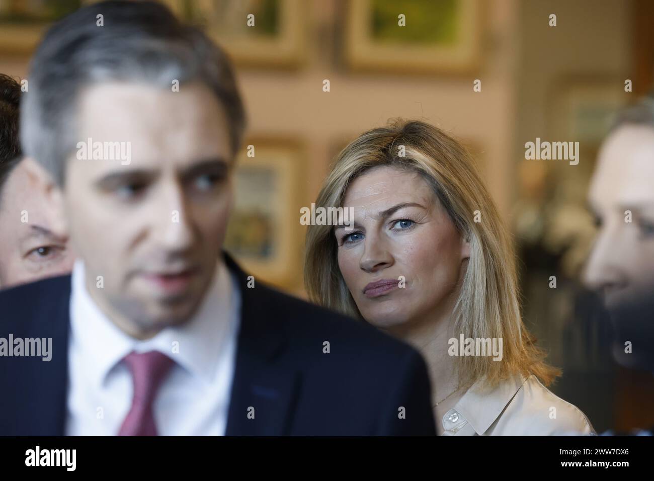 Minister for Further and Higher Education Simon Harris speaks to the ...