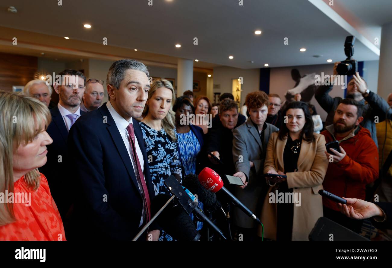Minister for Further and Higher Education Simon Harris speaks to the ...