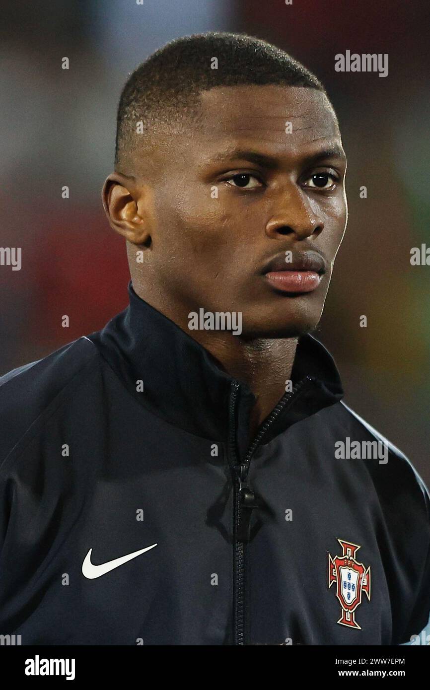 Guimaraes, Portugal. 21st Mar, 2024. Nuno Mendes (POR) Football/Soccer ...