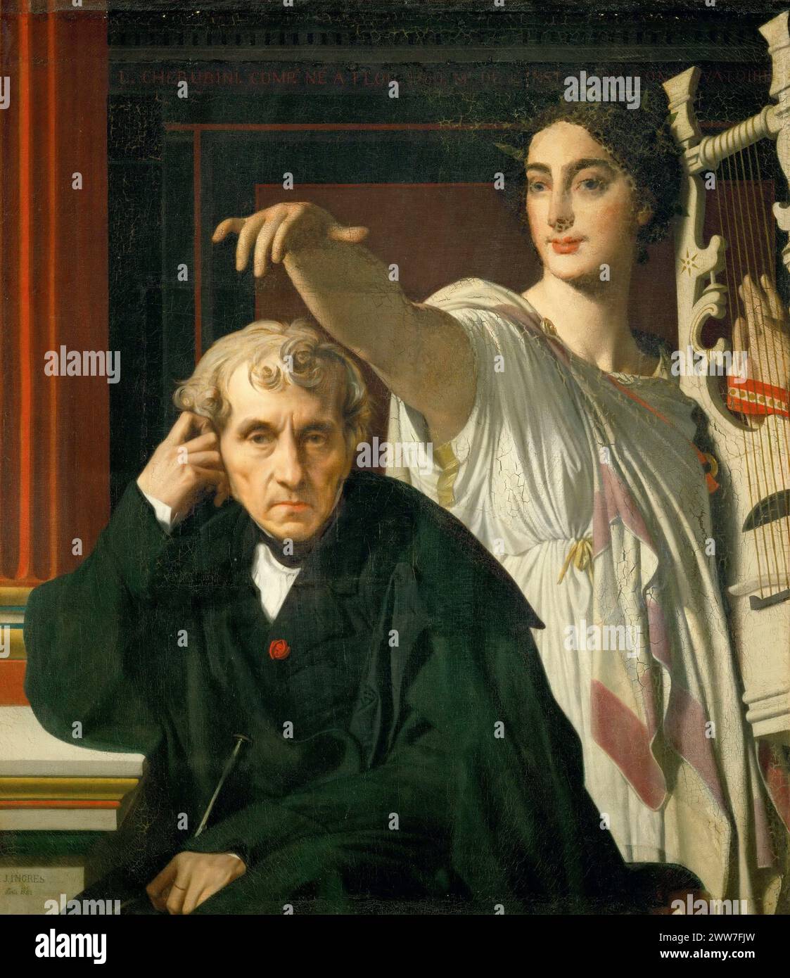 Portrait of the Italian Composer Cherubini (1760-1842) and the Muse of ...