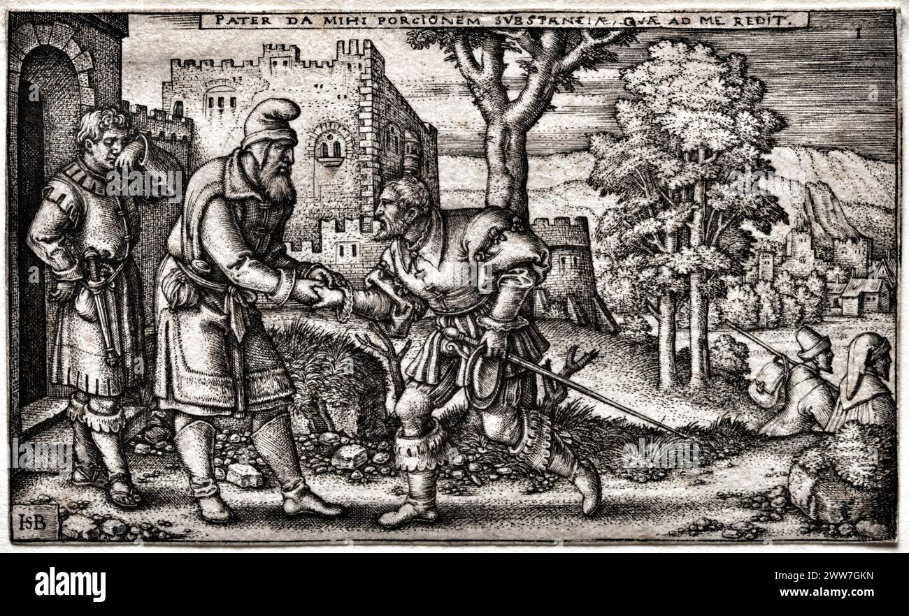 The Prodigal Son. Hans Sebald Beham (German, 1500–1550). Engraving ...