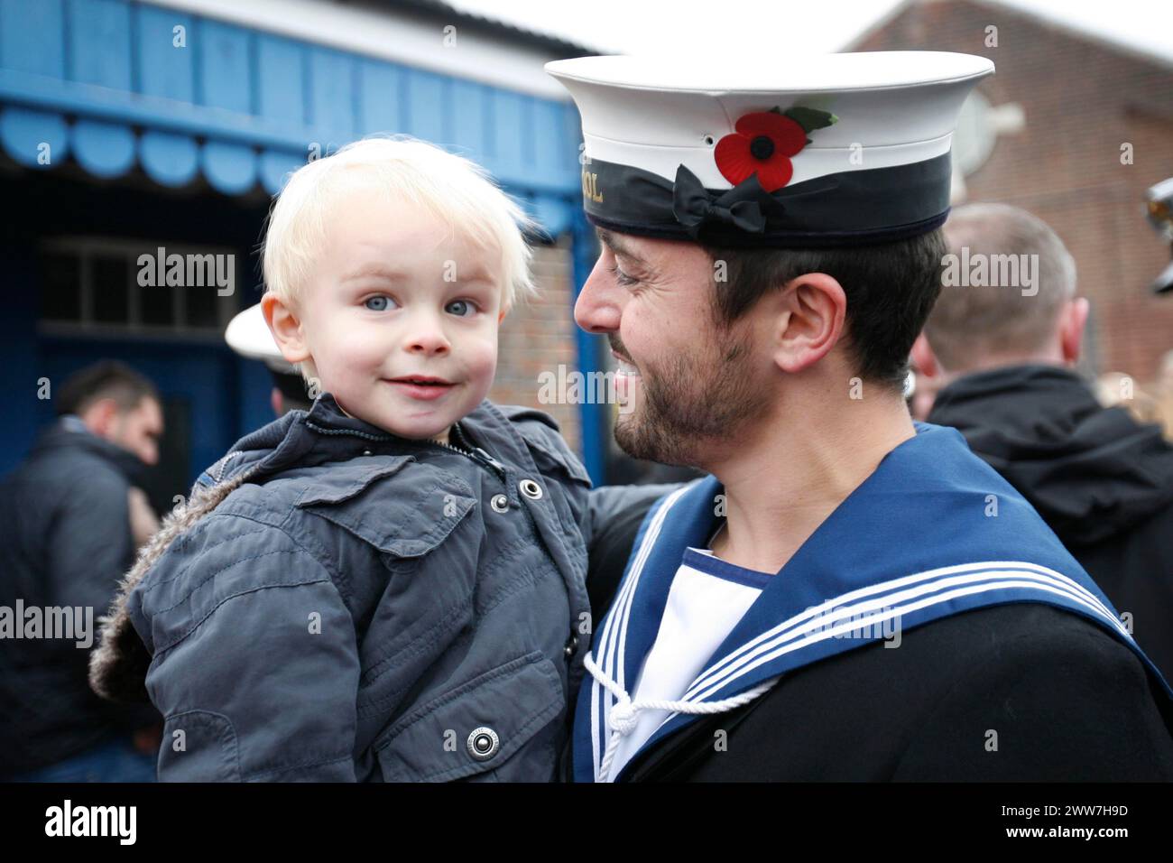 07/11/11.Pictured: Max Grayston (2) welcomes home his dad let Ashley ...