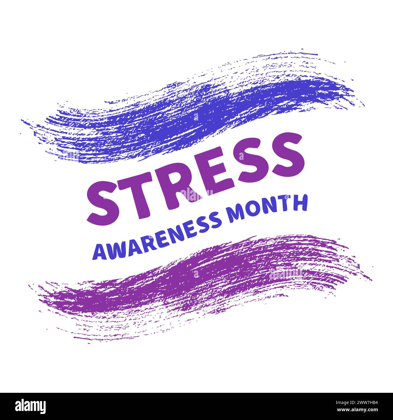 National Stress Awareness Month typography poster. Annual event in USA ...