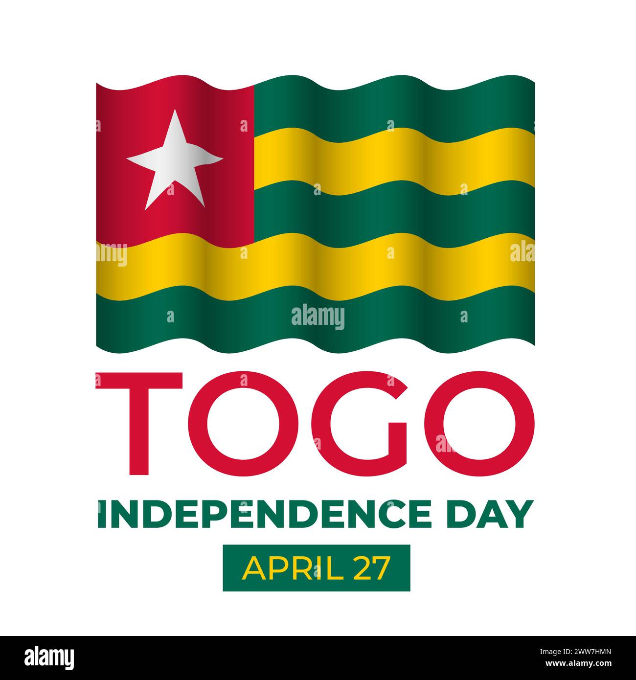Togo Independence Day typography poster. National holiday on April 27 ...