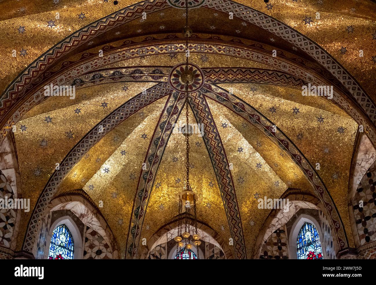 Close up of the highly decorated, restored interior of Fitzrovia Chapel ...
