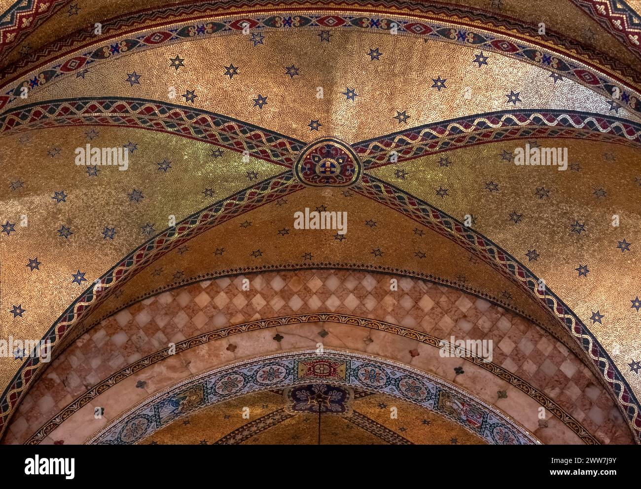 Close up of the highly decorated, restored interior of Fitzrovia Chapel ...
