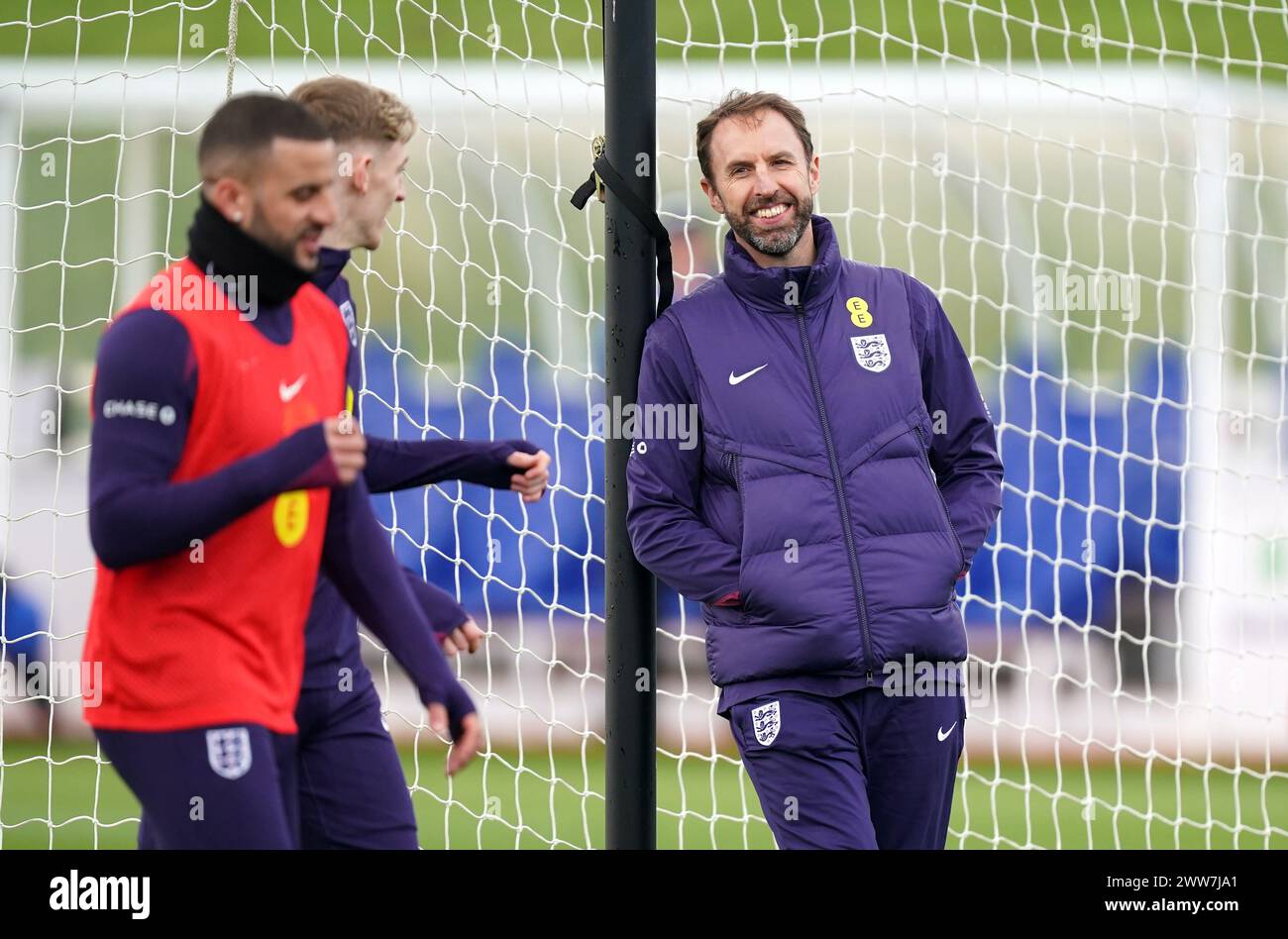 England manager Gareth Southgate during a training session at St ...