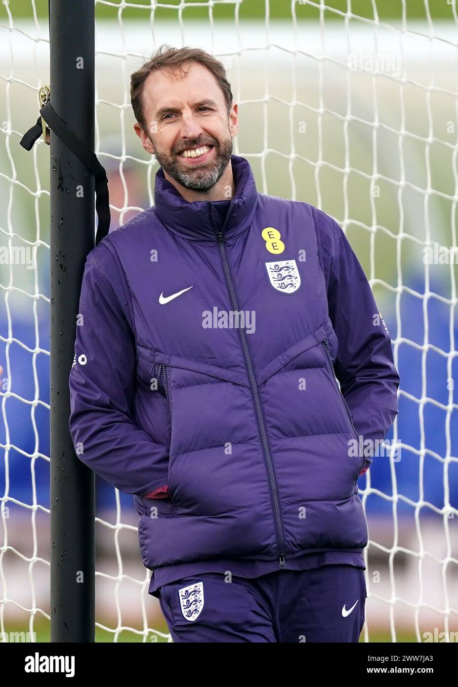 England manager Gareth Southgate during a training session at St ...