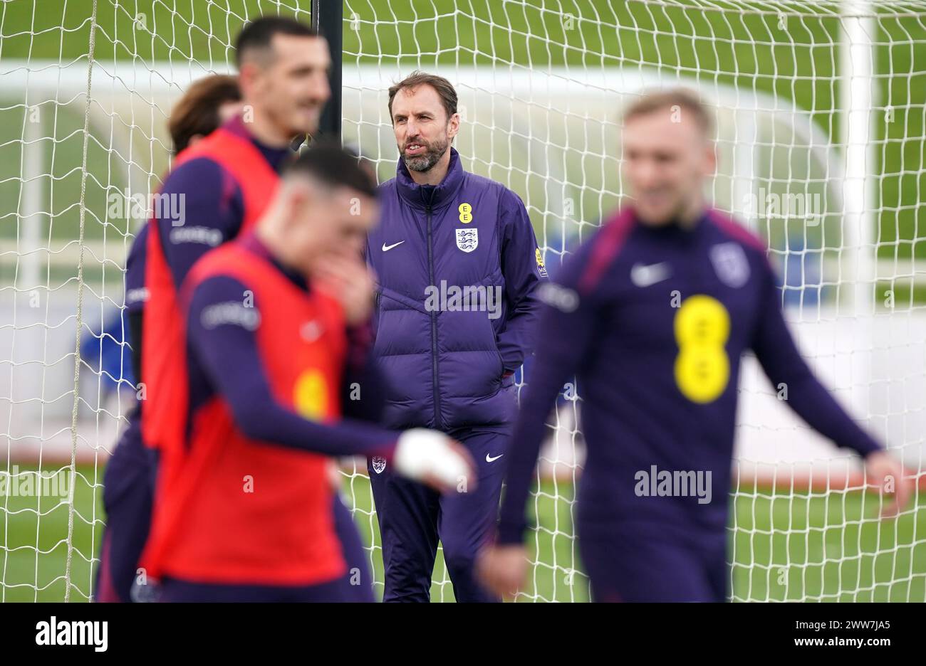 England manager Gareth Southgate during a training session at St ...