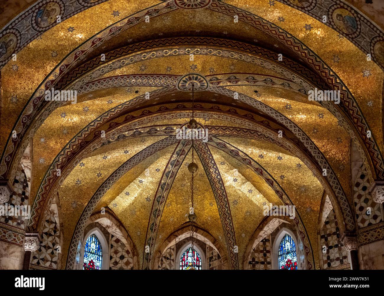 Close up of the highly decorated, restored interior of Fitzrovia Chapel ...