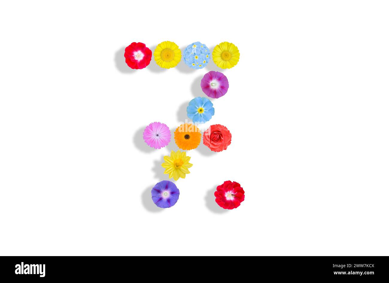 Numbers written with flowers Stock Photo - Alamy