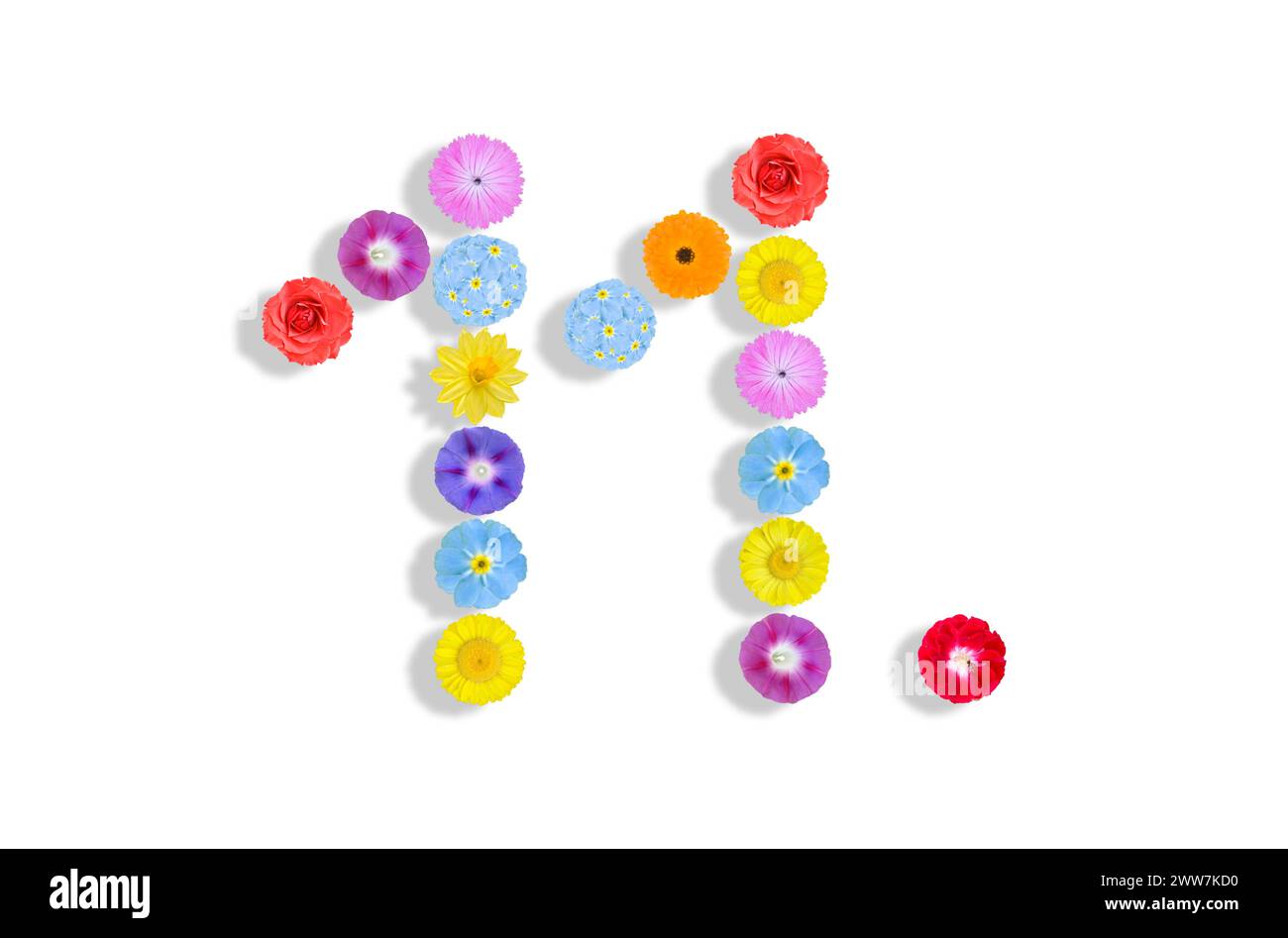 Numbers written with flowers Stock Photo - Alamy