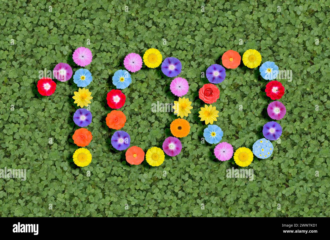 Numbers written with flower heads Stock Photo - Alamy