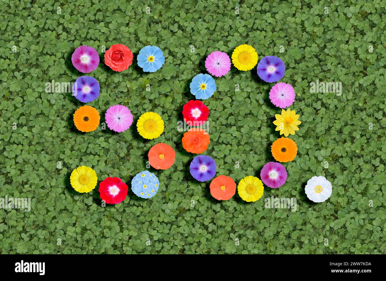 Numbers written with flower heads Stock Photo - Alamy