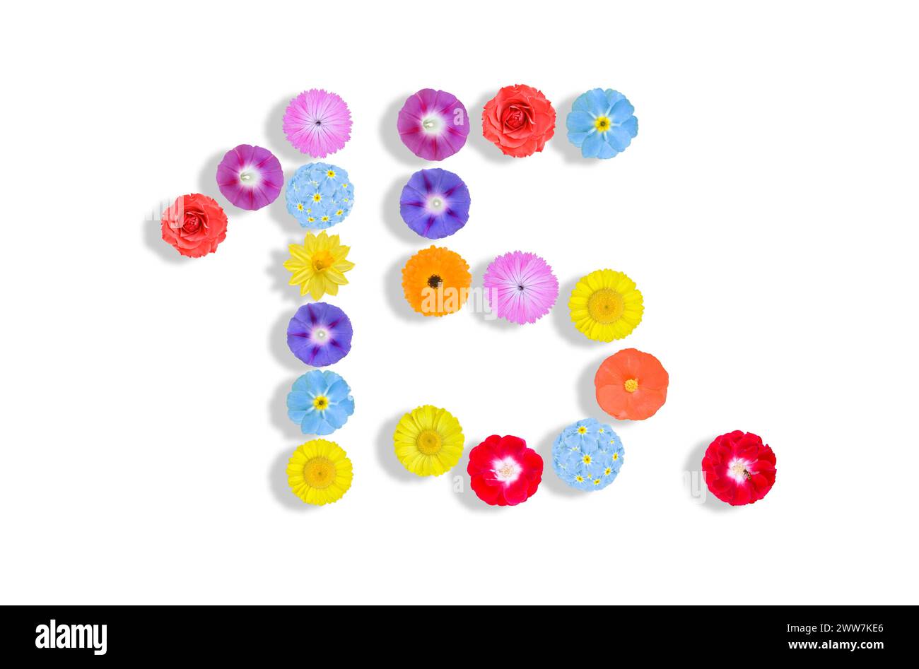 Numbers written with flowers Stock Photo - Alamy