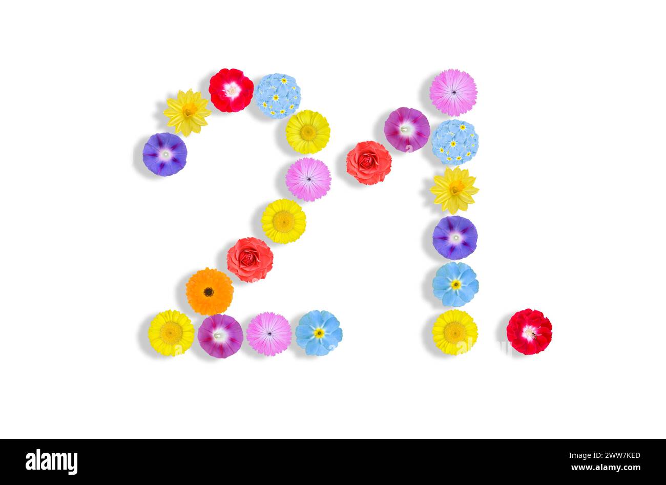 Numbers written with flowers Stock Photo - Alamy