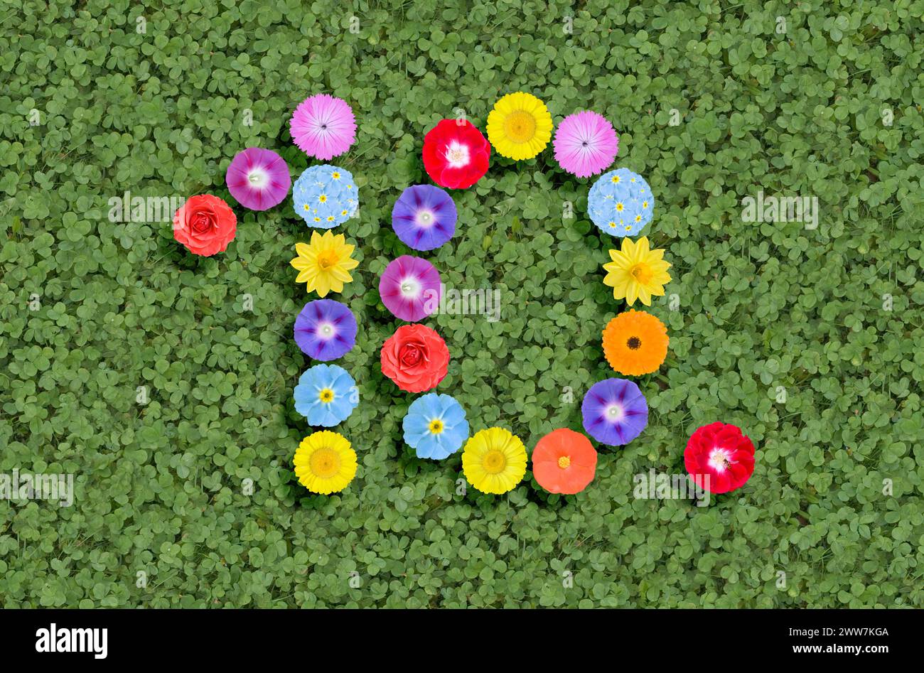 Numbers written with flowers Stock Photo - Alamy