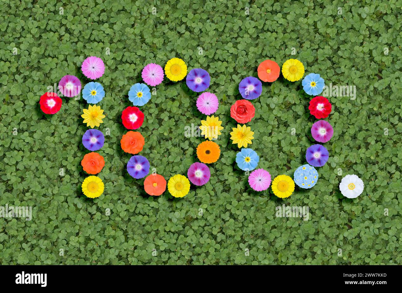 Numbers written with flower heads Stock Photo - Alamy