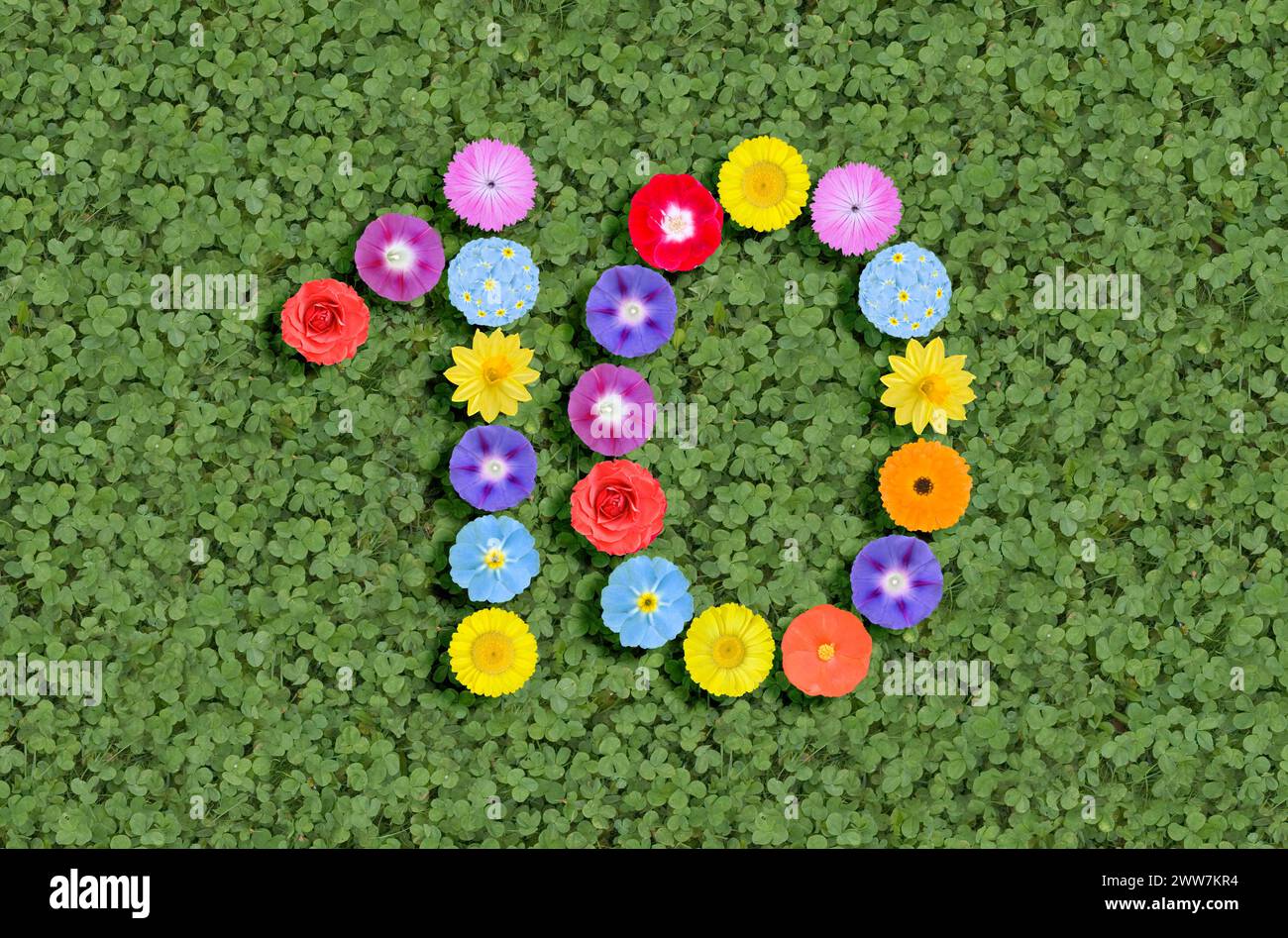 Numbers written with flowers Stock Photo - Alamy