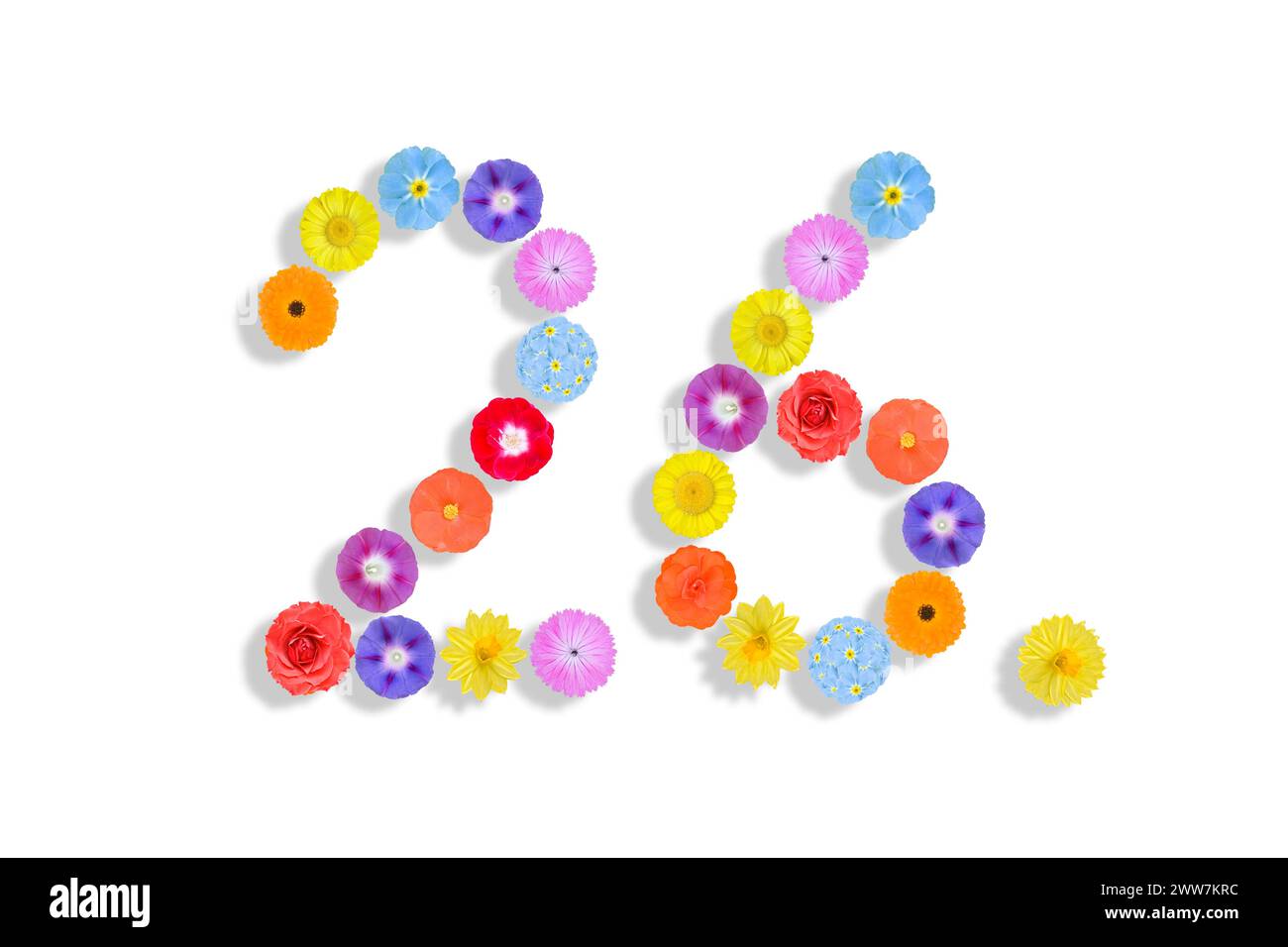 Numbers written with flowers Stock Photo - Alamy