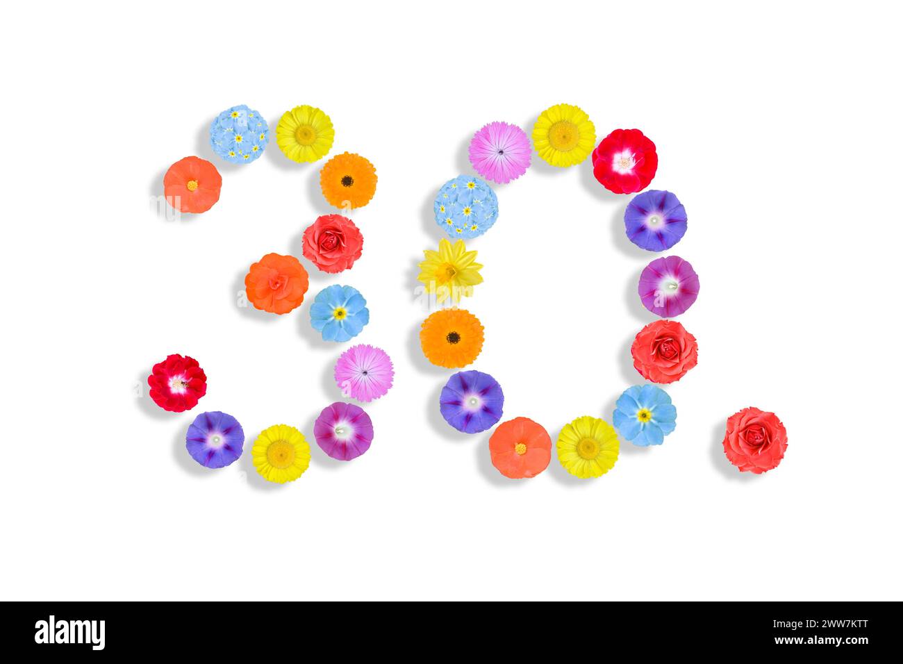 Numbers written with flowers Stock Photo - Alamy