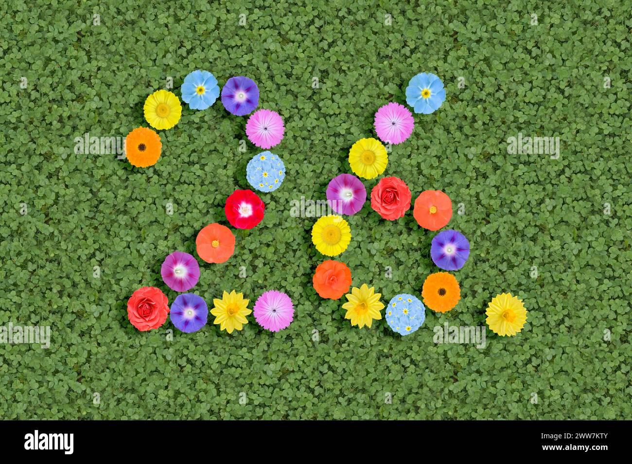 Numbers written with flowers Stock Photo - Alamy