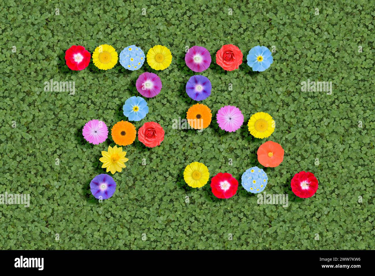 Numbers written with flowers Stock Photo - Alamy