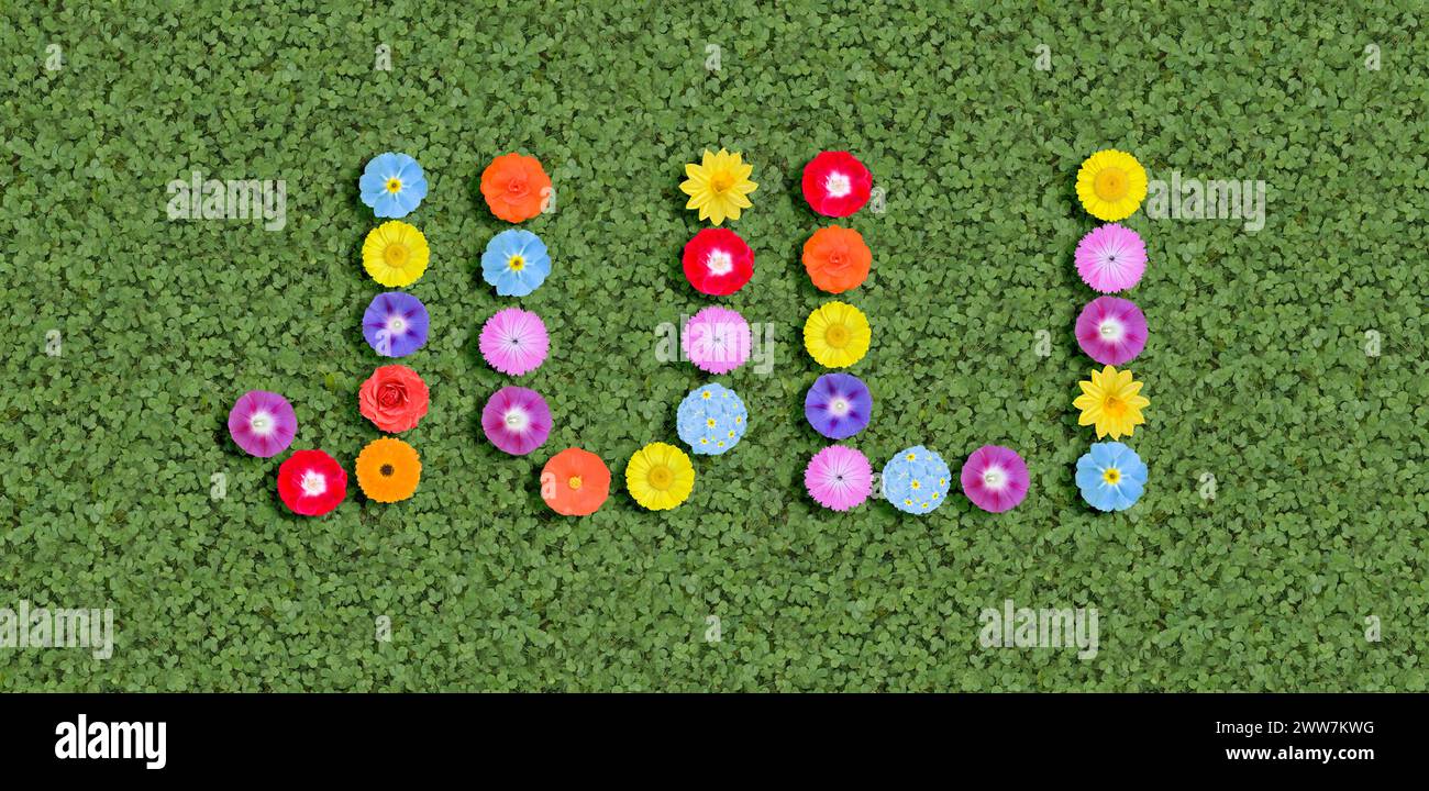 Word Juli written with flowers Stock Photo - Alamy