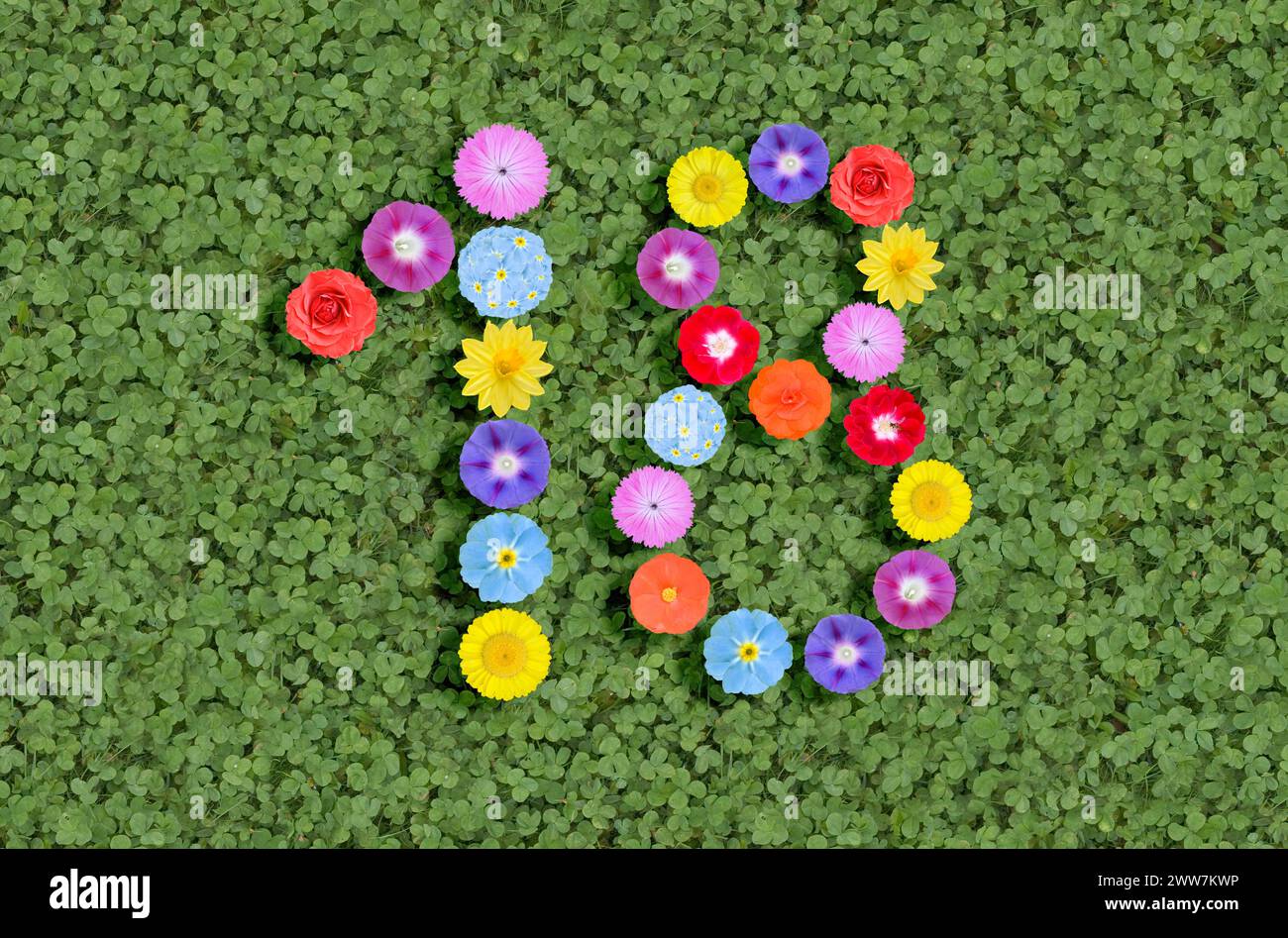 Numbers written with flowers Stock Photo - Alamy