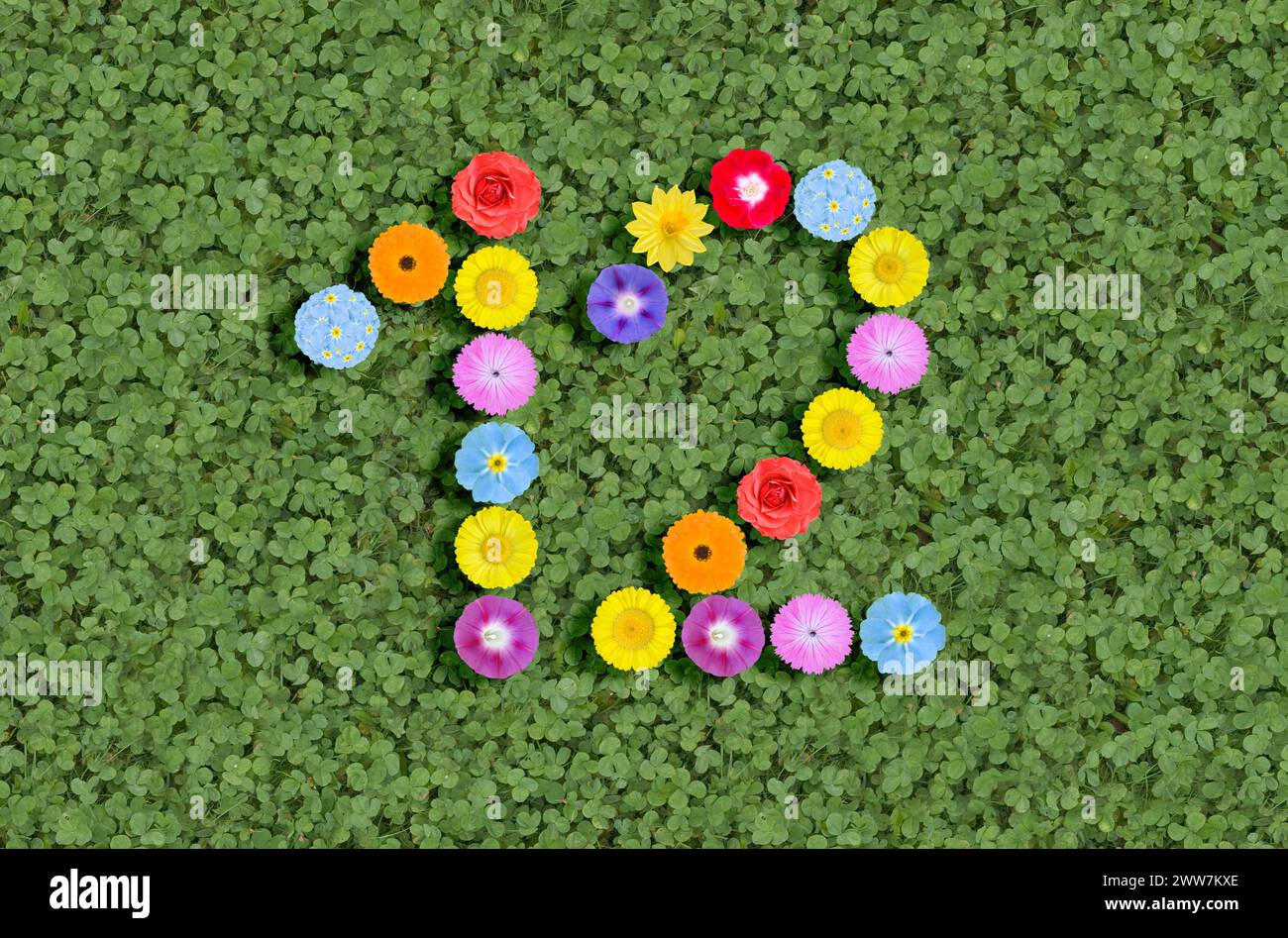 Numbers written with flowers Stock Photo - Alamy