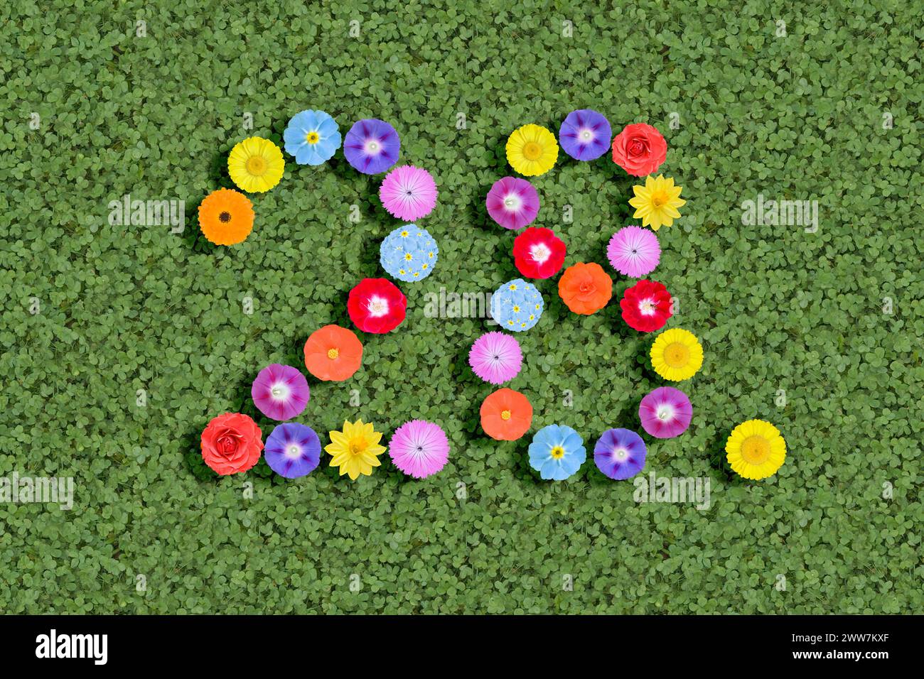 Numbers written with flowers Stock Photo - Alamy