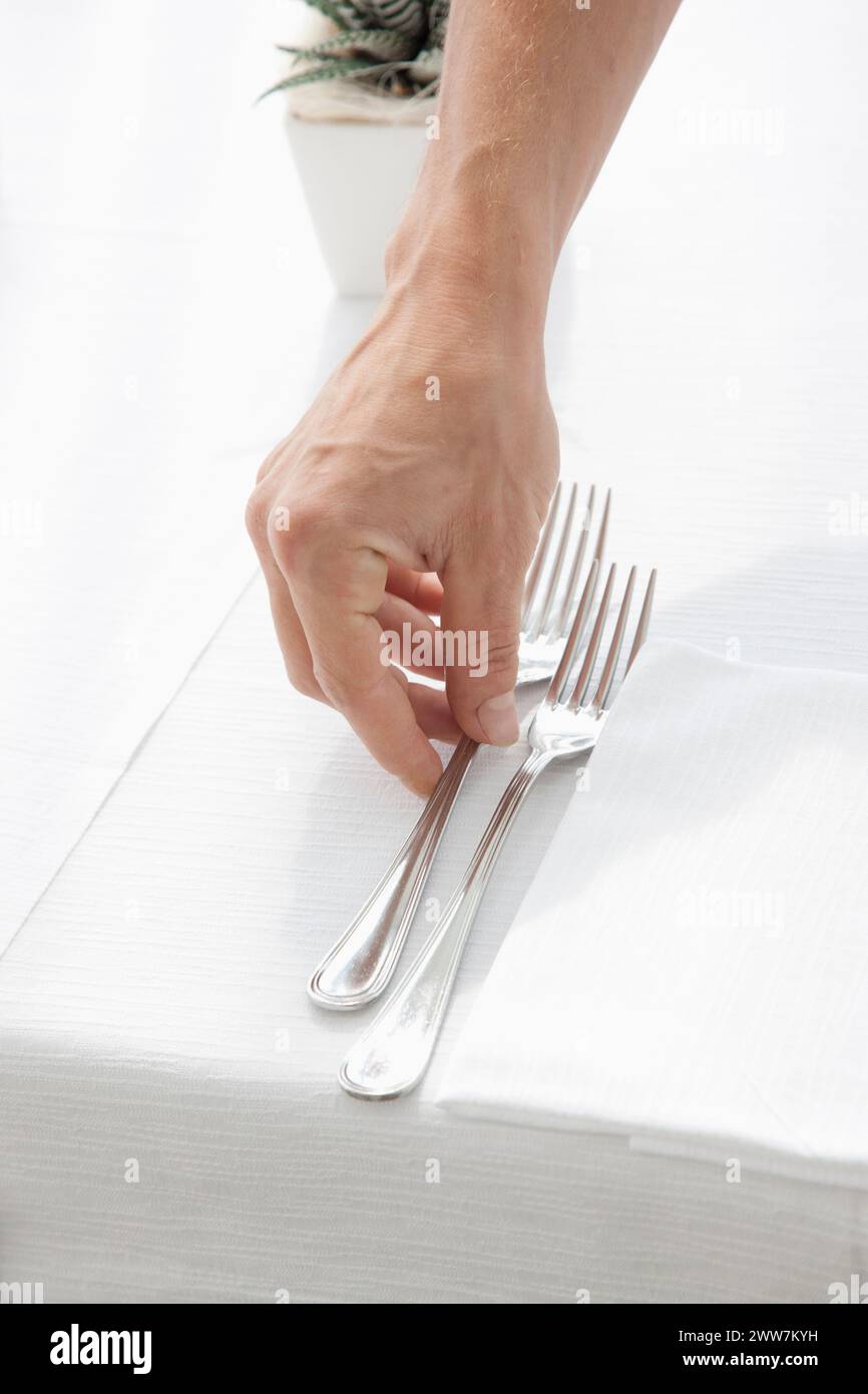 Cropped view on waiter hands hi-res stock photography and images - Alamy