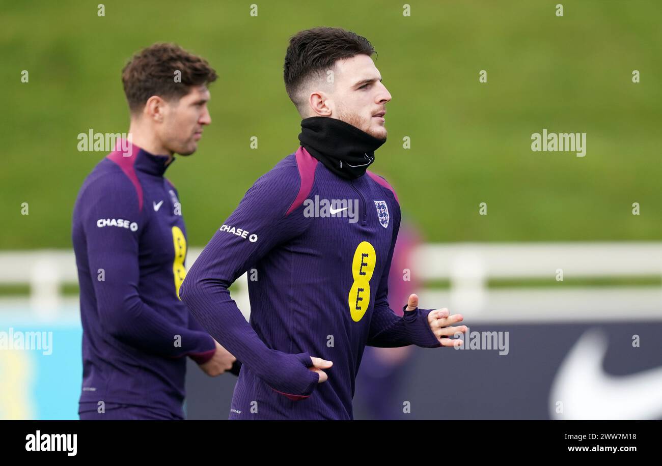 England's Declan Rice during a training session at St. George's Park ...